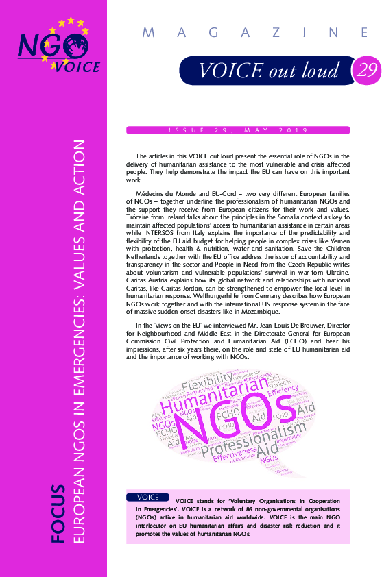 VOICE Out Loud Magazine Issue 29: European NGOs in Emergencies – Values ...
